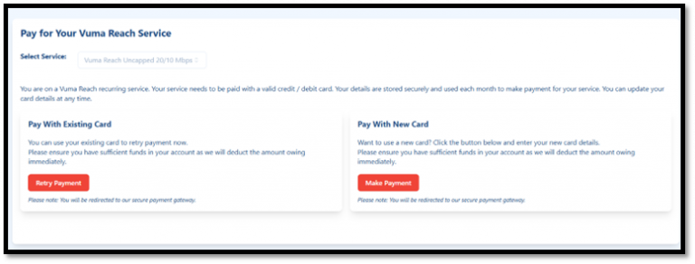 Vuma Reach PayFast Card Payment Retry – Webafrica Knowledgebase